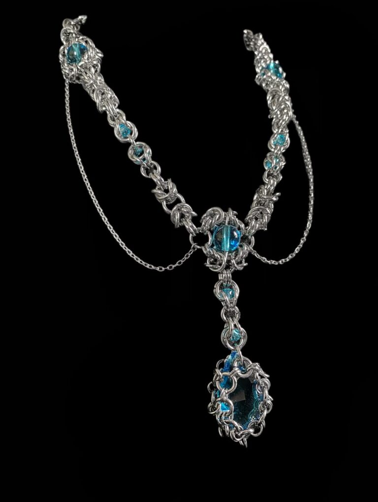 Aqua Sovereign Elven Chain Necklace - Grizz Studio
