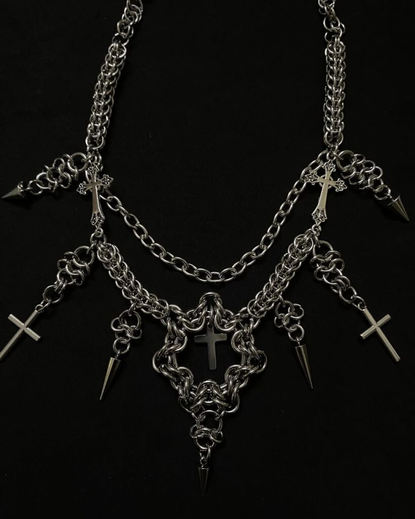 Medieval Gothic Chainmail Necklace - Grizz Studio