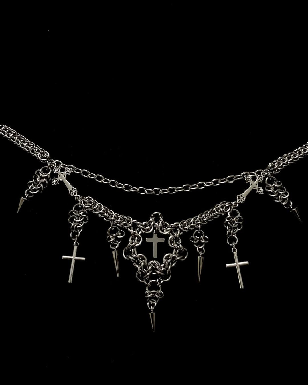 Medieval Gothic Chainmail Necklace - Grizz Studio