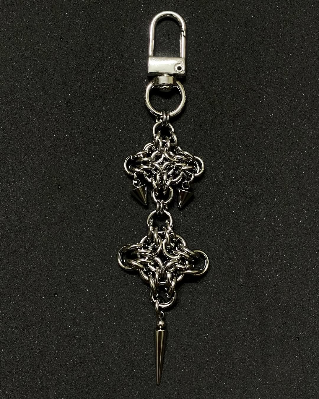 Gothic Chainmail Sigil Spike Keychain – Handmade Dark EDC Accessory ...